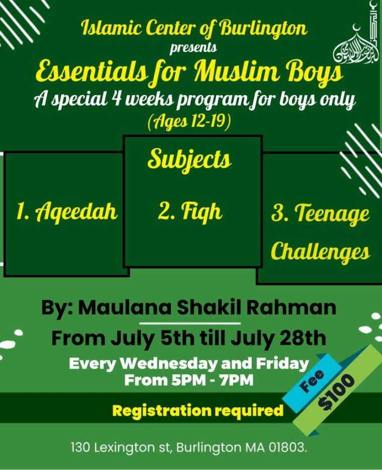Essentials for Muslim Boys – Islamic Center of Burlington
